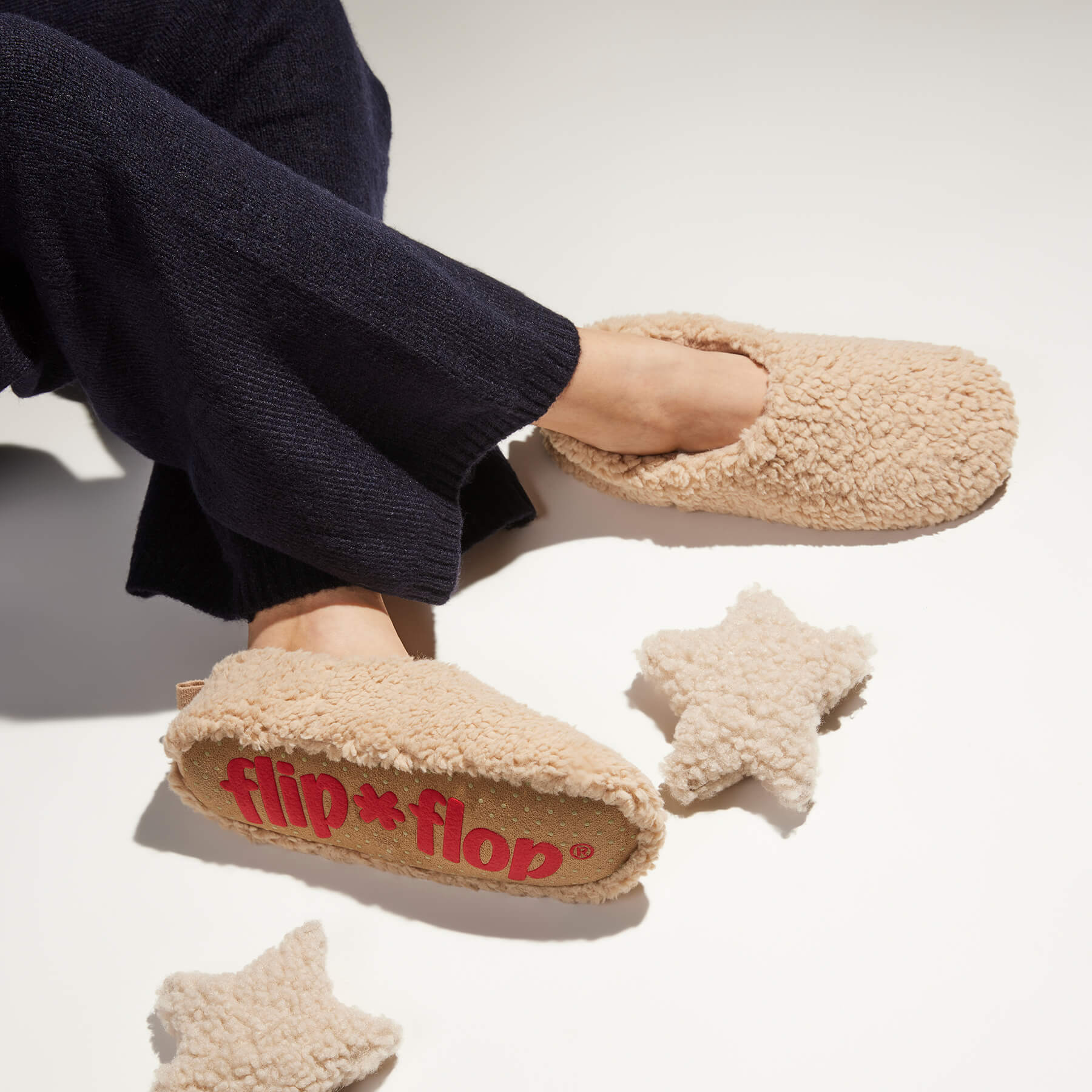 flip*flop weicher Damenhausschuh Teddy Fake-Fur